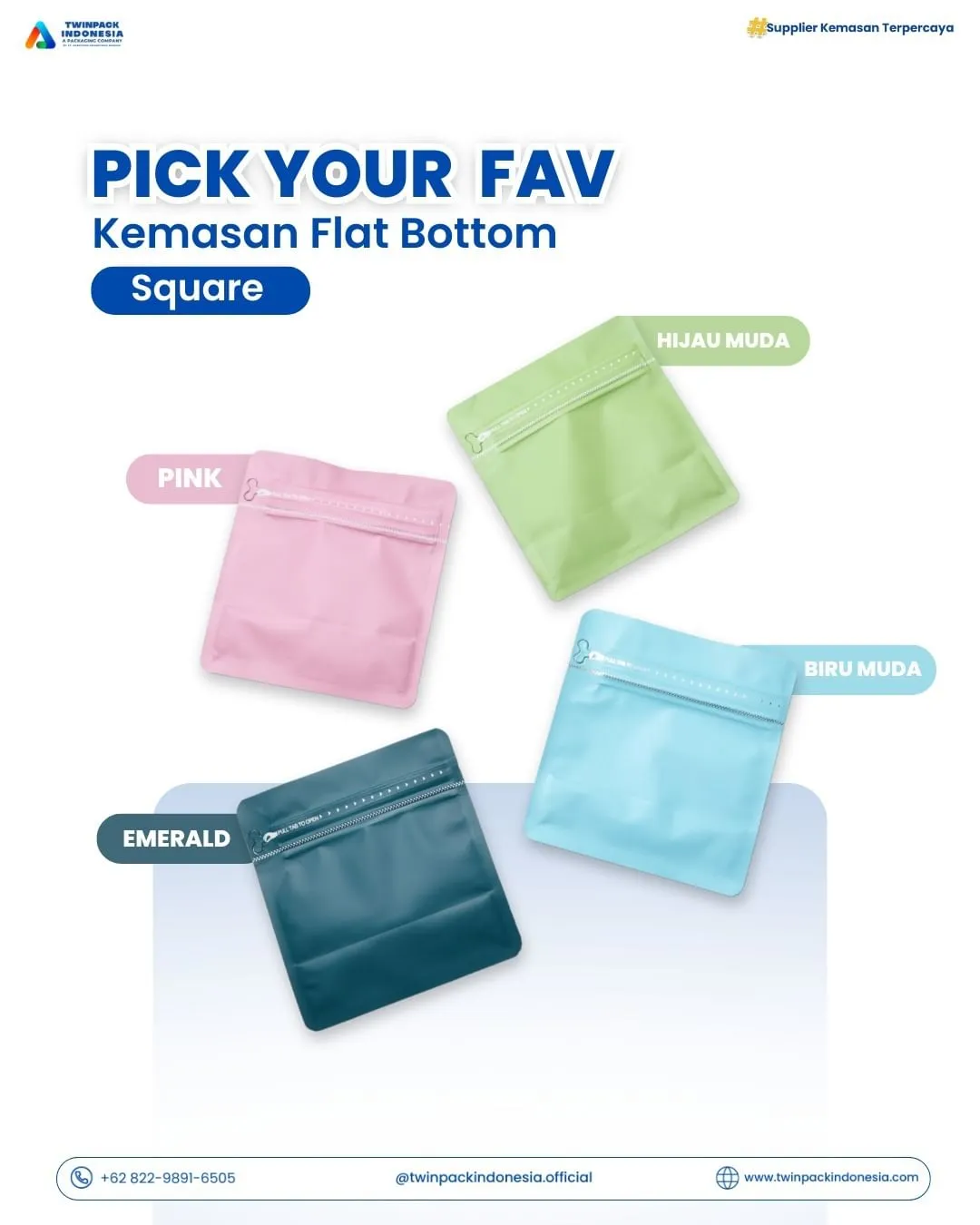 Optimalkan Branding Produk dengan Kemasan Flat Bottom Square - Twinpack ...